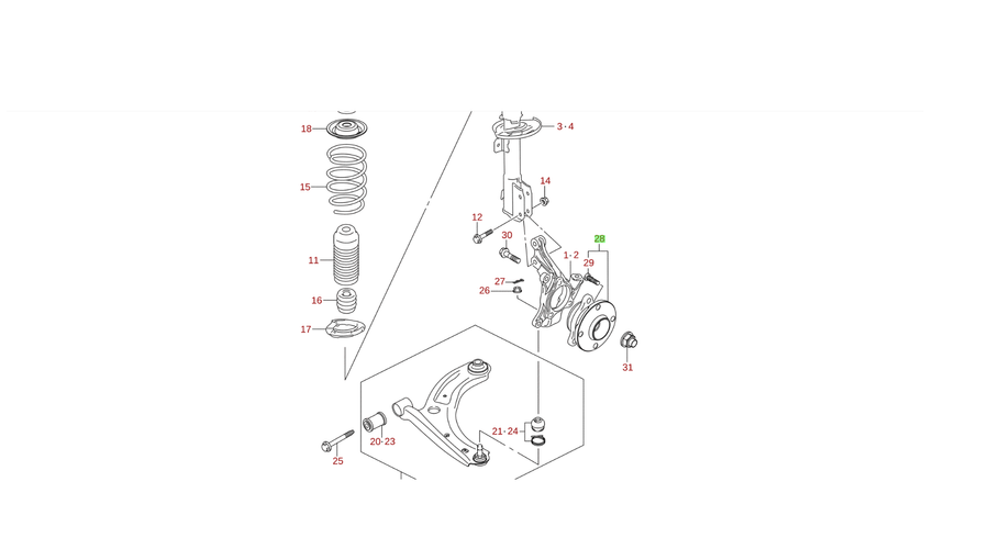 kerékagy első Swift 2017-, Ignis 2016-, 43401-81P00, gyári, új, (a ...